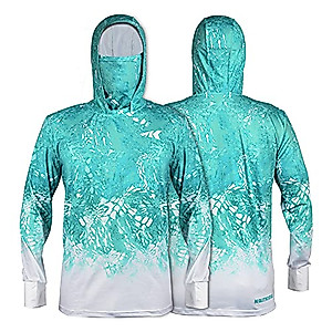 KastKing UPF 50 Fishing Hoodie Shirt For Men And Women, Long Sleeve Fishing Hiking Shirt, Breathable Moisture Wicking, TP,XL