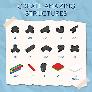 Funphix Kid's Playground Slide Set - Montessori Jungle Gym - STEM Buildable Climbing Toys for Toddlers 2-12 - Indoor & Outdoor Playhouse, 296 Pieces Deluxe Set