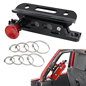 MFC New Multi-Purpose Aluminum Adjustable Fire Extinguisher Holder Mount with 8 Clamps(4 pcs Extra Adjustable Rings for Spare Using) Compatible with for Jeep Wrangler UTV Polaris RZR Ranger