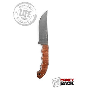 Perkin Knives 6400 Handmade Damascus Steel Hunting Knife with Sheath