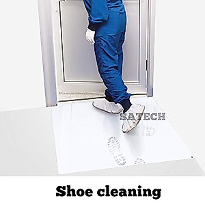 SATECH Sticky/Tacky/Adhesive Mat 24" x 36" White (Case of 4 Mats,30 Sheets Each) for Cleanroom Laboratory Hospital Construction Pets