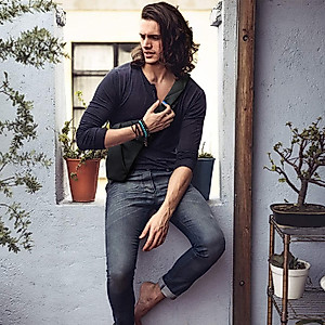 NIID-FINO NEO Sling Shoulder Crossbody Bag Chest Bag Slim Backpack Multipurpose Daypack (Meteorite black, Right Hand)