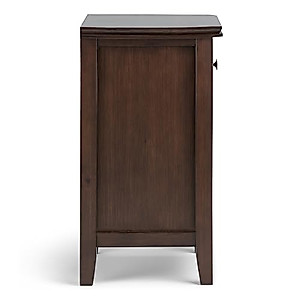 SIMPLIHOME Artisan 24 inches Wide Night Stand, Bedside table, Russet Brown SOLID WOOD, Rectangle, with Storage, 1 Drawer and 2 Shelves, For the Bedroom, Contemporary Modern