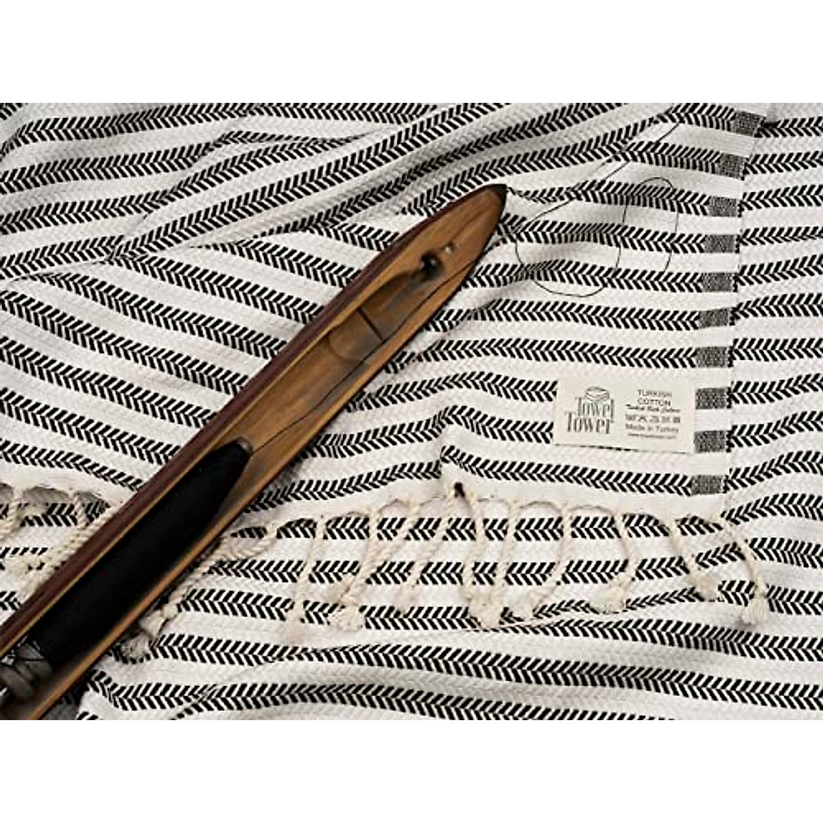 Luxury Turkish Hand Towels Set of 2 - Decorative Bathroom Peshtemal - 100% Cotton, Compact (19X36), Quick Drying, Soft, Lightweight, Highly Absorbent, Prewashed - Karadeniz (Black)