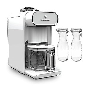 ChefWave Milkmade Non-Dairy Milk Maker Bundle with 2 Pack Resealable Glass Storage Carafes 34oz (3 Items)