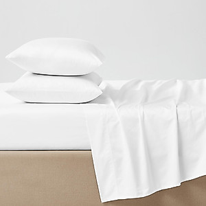 AIREOLUX 100% Cotton Snow Bed Sheet Set Full Size, 600 Thread Count Sheets - Wrinkle-Resistant Ultra-Soft & Silky Sateen Sheets (1 Flat, 1 Fitted Sheet & 2 Pillowcases) with Deep Pocket Sheets