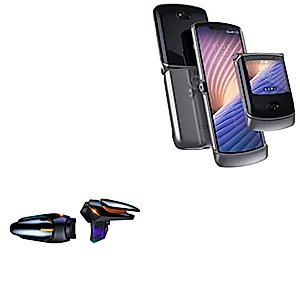 BoxWave Gaming Gear Compatible With Motorola Razr 5G - Touchscreen QuickTrigger Auto, Trigger Buttons Autofire Gaming Mobile FPS - Jet Black