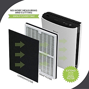 FilledwithLove Compatible 1 Pack Idylis AC-2125, AC-2126, IAP-10-125, IAPC-40-140, IAP-10-150, IAP-10-050 HEPA & Carbon Filter Set