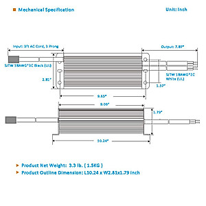 12V LED Driver 150 Watts 110V to 12 Volt Power Supply Waterproof IP67 Transformer 150W 12V DC LED Power Supply AC to DC Converter with 3 Prong Plug, 120V AC to 12V DC Power Adapter Low Voltage
