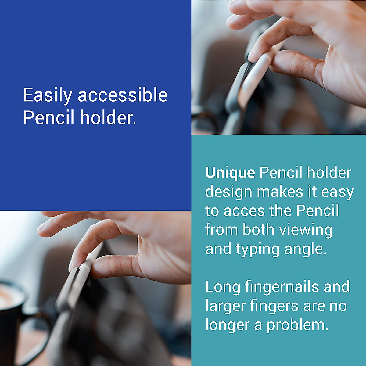 TineeOwl Mocha iPad Air M2 (2024), iPad Air 5/4 Case (2022,2020) 5th/4th Generation 10.9 Ultra Slim Matte Case with Pencil Holder + Tri-fold Smart Cover, Absorbs Shock, Lightweight (Black)