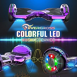 EVERCROSS Hoverboard, Self Balancing Scooter Hoverboard with Seat Attachment, 6.5" Hover Board Scooter with Bluetooth Speaker & LED Lights, Hoverboards Suit for Kids