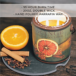 A CHEERFUL GIVER 95hr 20oz Scented Candle - Orange Cinnamon Clove - Multi-Wick Glass Candle - Gifts For Men and Women