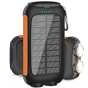 Annero Solar-Charger-Power-Bank, 38800mAh Portable Charger, 5V/3.1A Fast Charging USB & Type-c Ports Built-in Super Bright Flashlights, Perfect for Camping Travel Outdoor Activities