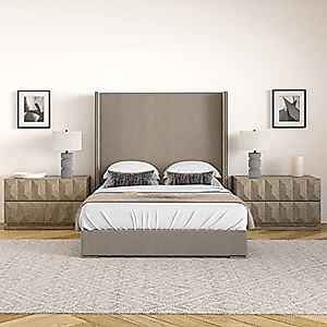 Reyna 23.5" Tall Table Lamp with Fabric Shade in Concrete/White