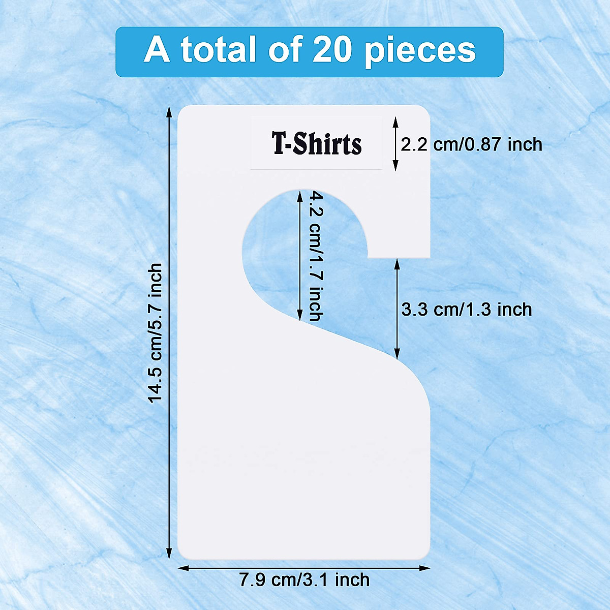 20 Pieces Blank Clothing Rack Divider Clothing Rack Size Dividers Acrylic Baby Closet Dividers Rectangular Large Closet Dividers and 144 Pieces Sorting Labels for Home Closet Cloth Store DIY Craft