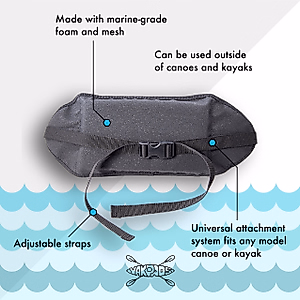 Yakpads Lumbar Cushioned Seat Pad, Gel Seat Pad for Kayaks, Portable Seat Cushion for Outdoor Watersports and Recreation - Cascade Creek (Lumbar)