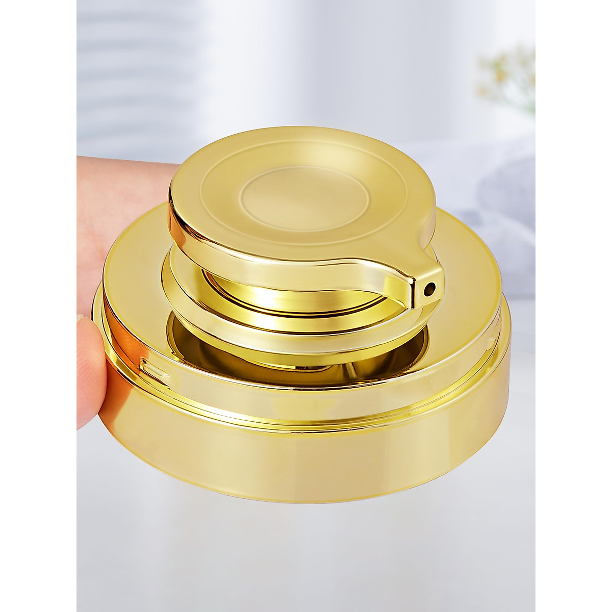 PARAKE Airless Pump Jars, 4-Pack 1.7 Oz Empty Moisturizer Pump Dispensers, Refillable LeakProof Vacuum Cosmetic Containers, Travel Airless Pump Bottles for Cream Lotion Skincare Toiletries (Black)