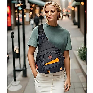 INNTURT Large Sling Bag Backpack Pack 13" 14" Laptop Bag Satchel Travel Backpack Black