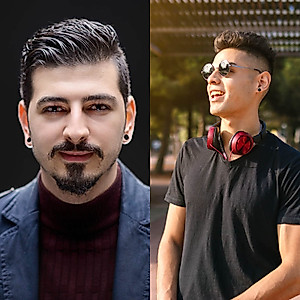 16 Pairs Men Earrings Set - Black Stainless Steel Cross Dangle Hoop & Ear Stud Fashion Piercing Jewelry for Birthdays, Parties & More