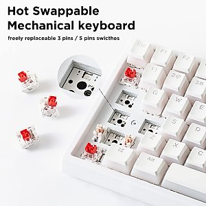 YUNZII KC84 84 Keys Hot Swappable Wired Mechanical Keyboard with PBT Dye-subbed Keycaps, Programmable, RGB,NKRO,Type-C Cable for Win/Mac/Gaming/Typist (Gateron Yellow Switch, Pudding)
