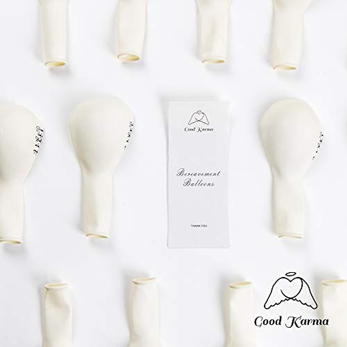 Good Karma Studio | 30 Biodegradable Balloons | Memorial Balloons Pack | White Celebration of Life Balloons