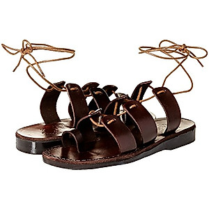 Deborah - Leather Lace Up Sandal - Brown