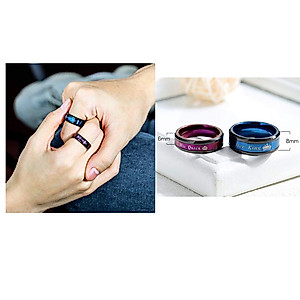 His Queen Wedding Bands Men's Women Stainless Steel Bridal Ring Set Couples Anniversary Engagement Promise Ring, Size 7