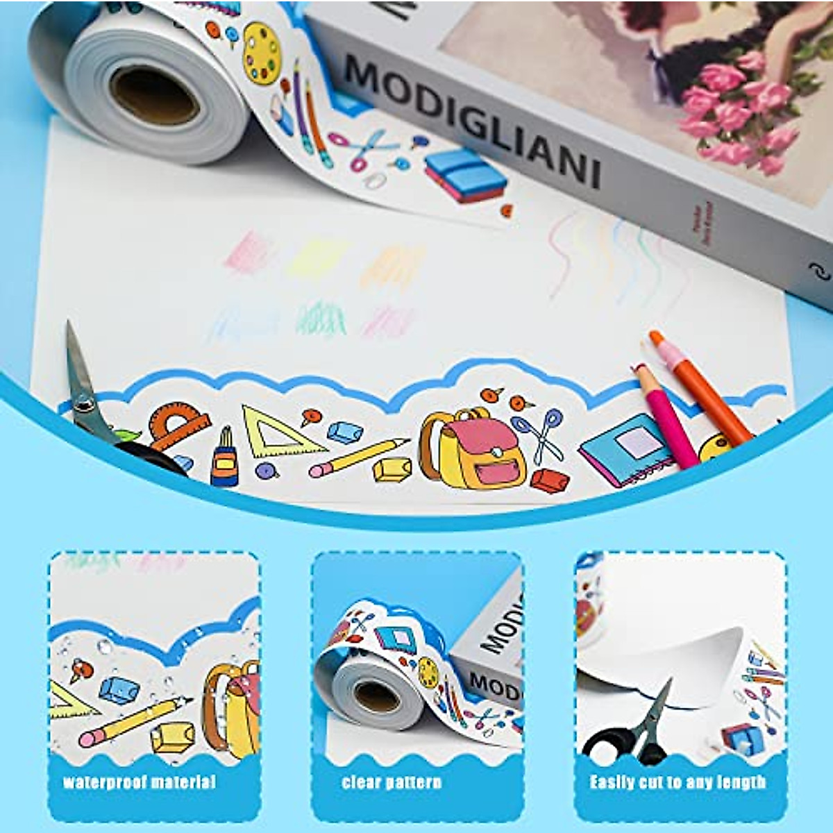 66 Feet Back to School Bulletin Board Borders Classroom Borders Chalkboard Whiteboard Trim Back to School Decorations for Teacher Student Blackboard Party Supplies