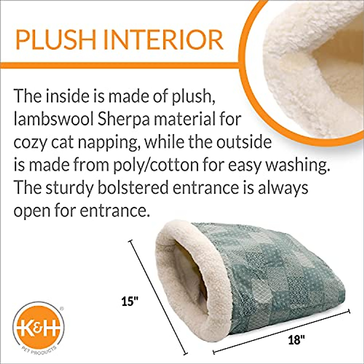 K&H Pet Products Kitty Crinkle Sack Teal 15" x 18"