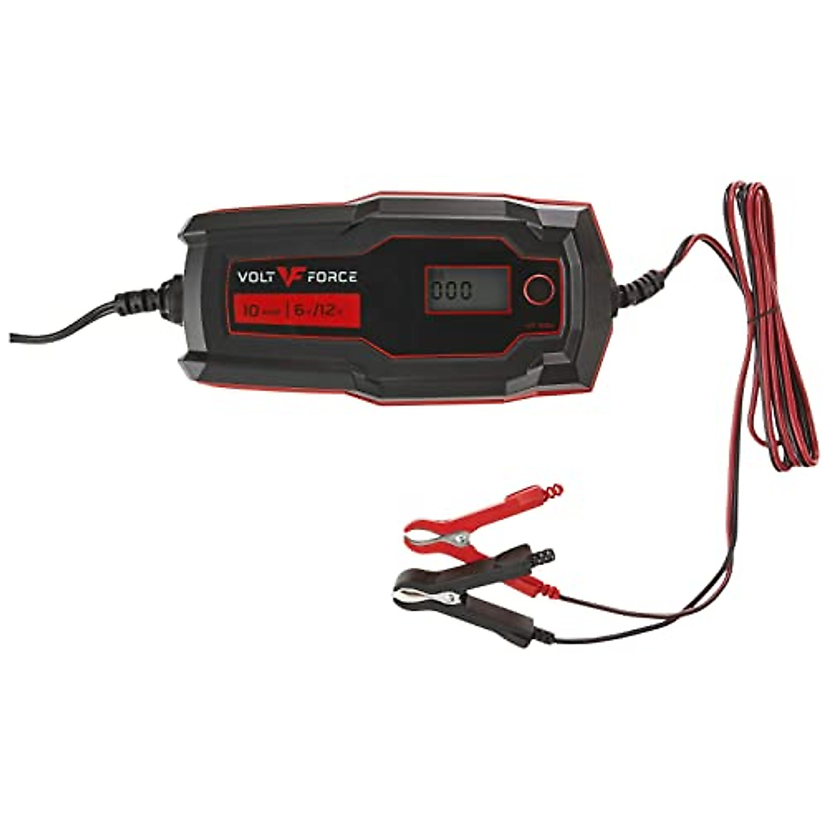 VoltForce 10A Battery Charger and Maintainer: Fully Automatic 6V and 12V Automotive Battery Charger for Cars, Motorcycle, ATVs, and More - Smart Battery Chargers VF-1004