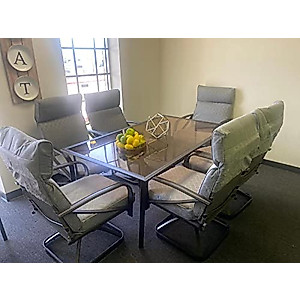 Leaptime Outdoor Furniture Iron Gray Cushion 7-Piece Garden Couch Chair Set