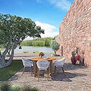 Brampton Chiavari Outdoor Chairs Set of 4 Legs | Perfect for Patio, 4-Piece, Light Teak Finish