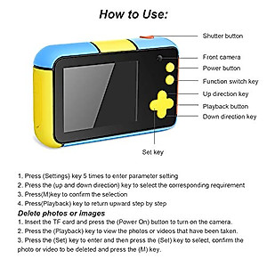 Jopwkuin Camera, 1080P 2 Inch Toddler Christmas Birthday Gifts for Girls Age 3-12, 2800W Pixel Children Digital Cameras, IPS High‑Definition Screen Mini Camera for Kids(Pink)