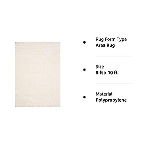 SAFAVIEH Athens Shag Collection 8' x 10' White SGA119B Non-Shedding Living Room Bedroom Dining Room Entryway Plush 1.5-inch Thick Area Rug