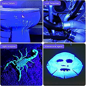 DARKBEAM UV 365nm Light Wood's lamp V4 USB Rechargeable Portable Blacklight LED Ultraviolet Flashlight Mini Pocket-Size, Detector for Pet Urine, Stains, Flurescent Material, Money Check, Amber 370nm