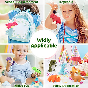 Mocoosy 12 Pack Dinosaur Plush Set, Mini Dinosaur Stuffed Animals Bulk for Kids Tiny Dinosaur Plush Party Favors, Dinosaur Playset Keychain Plushies Toddler Birthday Party Supplies Goodie Bag Stuffers