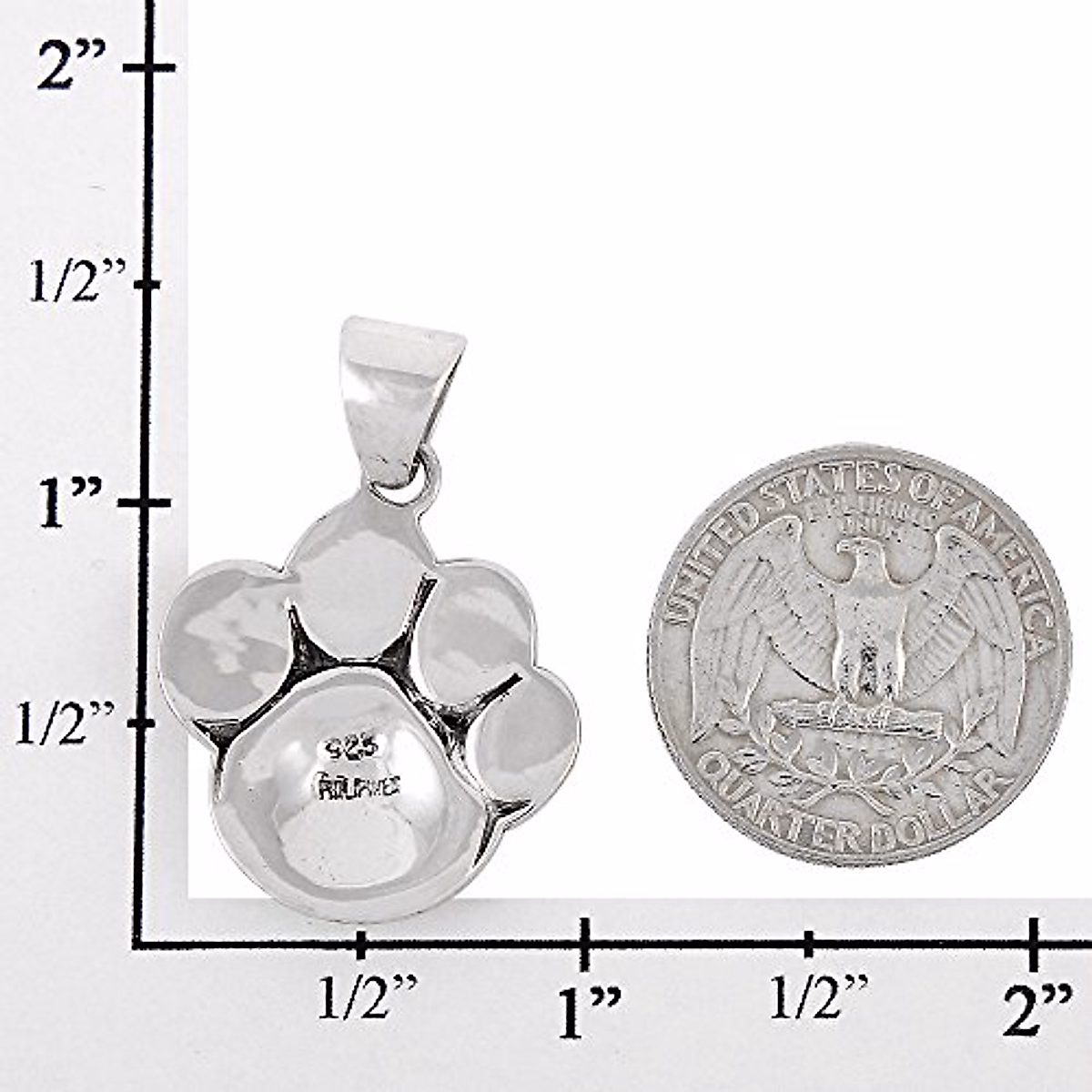 Dog Paw Pendant Necklace 925 Sterling Silver Genuine Turquoise & Gemstones (20", Multi)