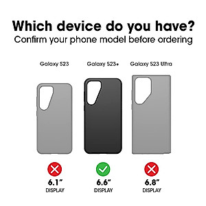 OtterBox Galaxy S23+ Defender Series Case - Single Unit Ships in Polybag, Ideal for Business Customers - BLACK, rugged & durable, with port protection, includes holster clip kickstand