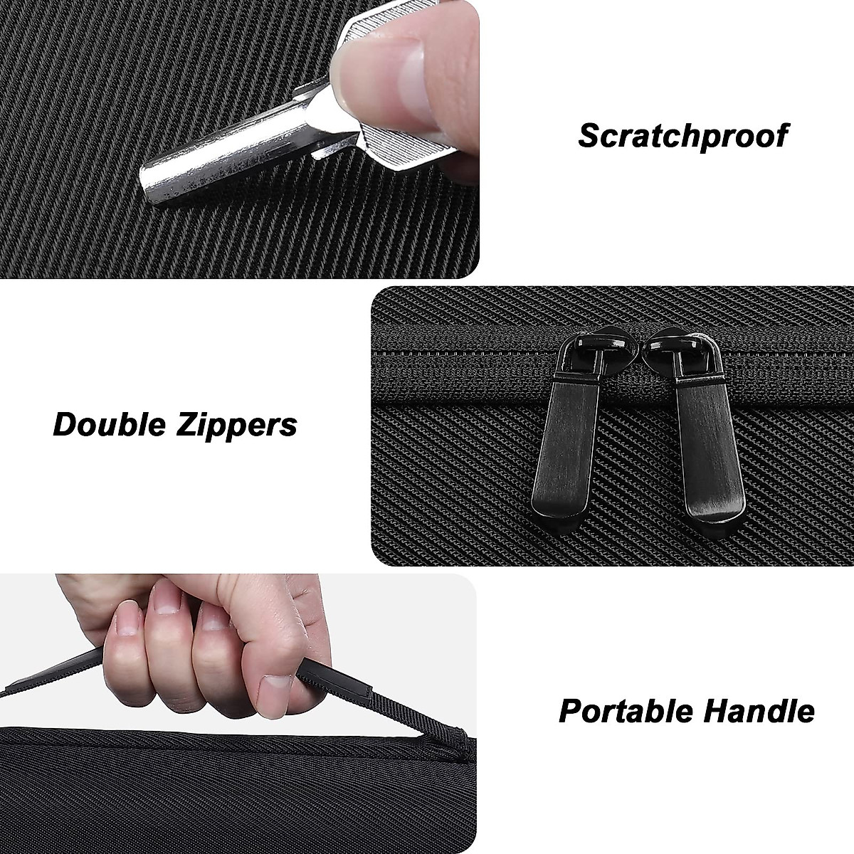 MOSISO Case with 68 Slots for Knife, Organizer Storage Pocket Case, Display Case for Folding Knife, Shockproof Box with Handle for Tactical, Survival, Outdoor EDC Mini Knife, Butterfly Knife, Black