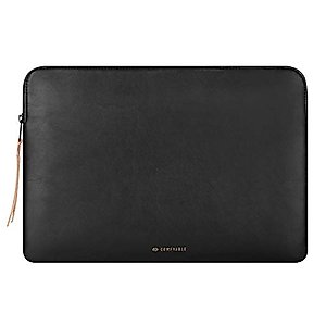 Comfyable Slim Protective Laptop Sleeve 14 Inch Snugly Compatible with MacBook Pro 14-inch M2 Pro/Max 2023 & M1, PU Leather Bag Waterproof Cover Notebook Computer Case for Mac, Black