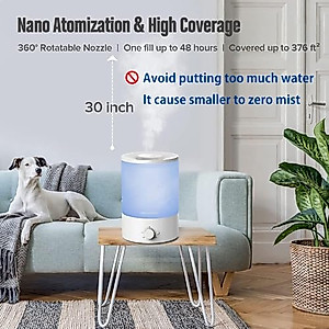 MegaWise Cool Mist Humidifiers for Babies, Bedroom, Nursery, Home and Office | Super Quiet Ultrasonic Vaporizer, Large Top-Refill 3.5L, Essential Oil Diffuser, Auto Off, Easy Clean