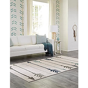 Unique Loom Autumn Collection Area Rug - Arrow (2' x 3' 1" Rectangle, Ivory/ Gray)