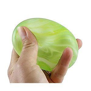 Set of 5 Sugar Balls - Galaxy/Glitter/Swirl/Rainbow/Solid - Thick Glue/Gel Stretch Ball - Ultra Squishy and Moldable Slow Rise Relaxing Sensory Fidget Stress Toy (Random Colors)