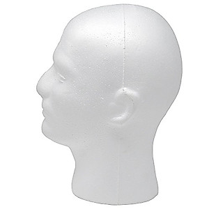 Male Styrofoam Foam Mannequin wig Head 11" (1 count)