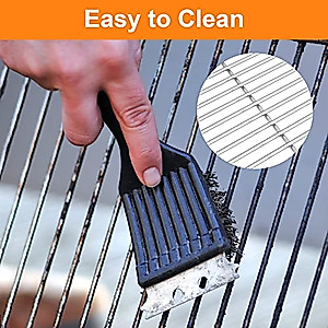 Utheer Cooking Grates for Nexgrill Replacement Parts 720-0882A Evolution Infrared Plus 5-Burner, Stainless Steel Solid Rod Grill Cooking Grids for Nexgrill Gas Grill Parts with Side Burner, Set of 3