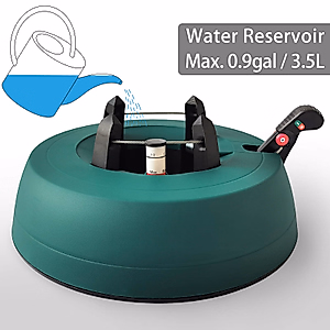 Leejec Christmas Tree Stand with Water Reservoir, Fast Clamped 10 Ft Real Tree with 5.5" Diameter, Water Level Indicator Equipped, No Assembly Required