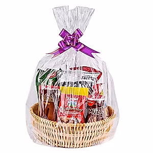 Awpeye Cellophane Bags, Large Clear Cellophane Wrap for Baskets, Gifts 24"x 30" 2 Mil Thick (20 Pack)