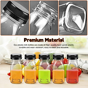Cmkura 24 Pack Plastic Juice Bottles with Caps, 4oz Empty Reusable Mini Plastic Containers with Lids for Juice, Drinking and More Beverages