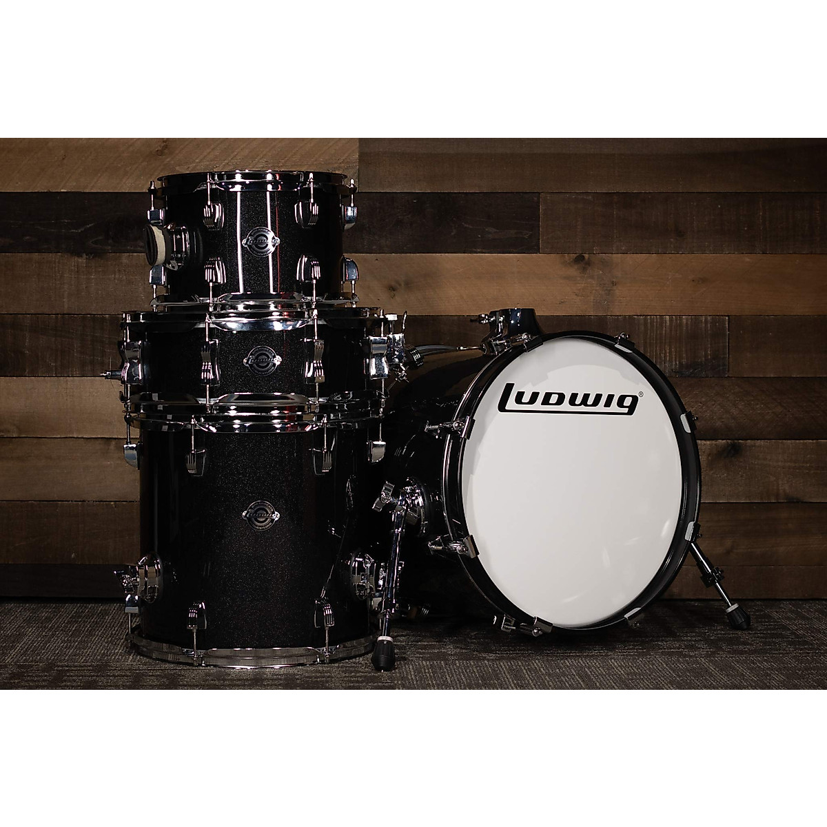 Ludwig Breakbeats by Questlove 4-Piece Drum Shell Pack (Black Sparkle)