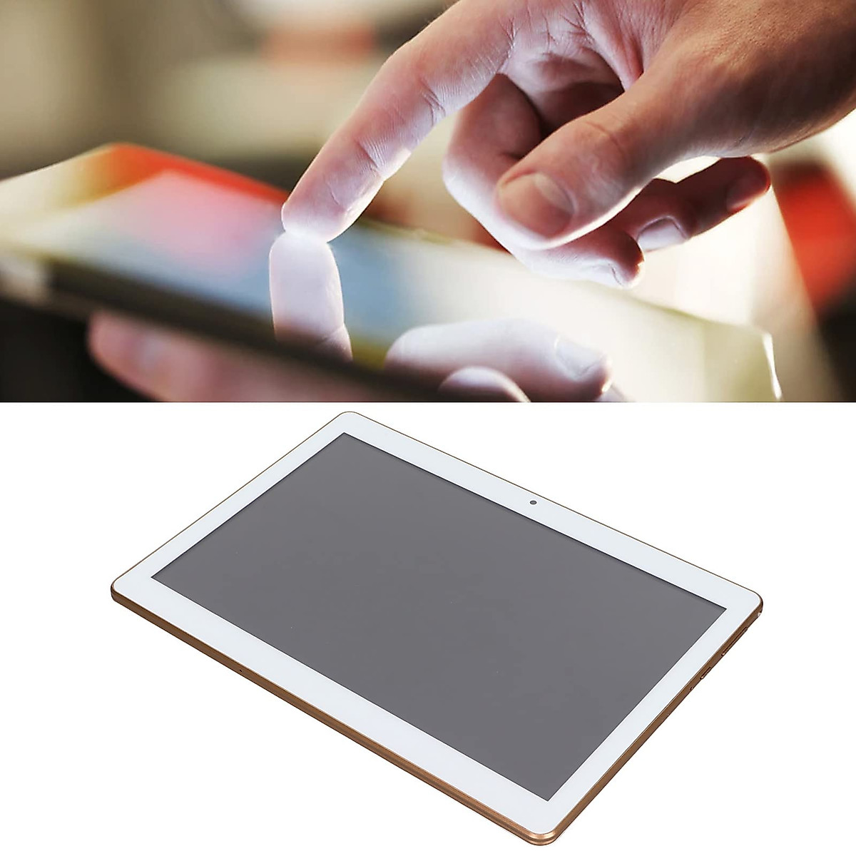 HD Tablet, 1280 x 800 Resolution Full HD 64GB 10.1in Tablet PC Dual SIM Dual Standby Calling Octa Core CPU Processor Three Card Slot Design WiFi 4G Calling Tablet for Android9.0(US Plugs 110-240V)